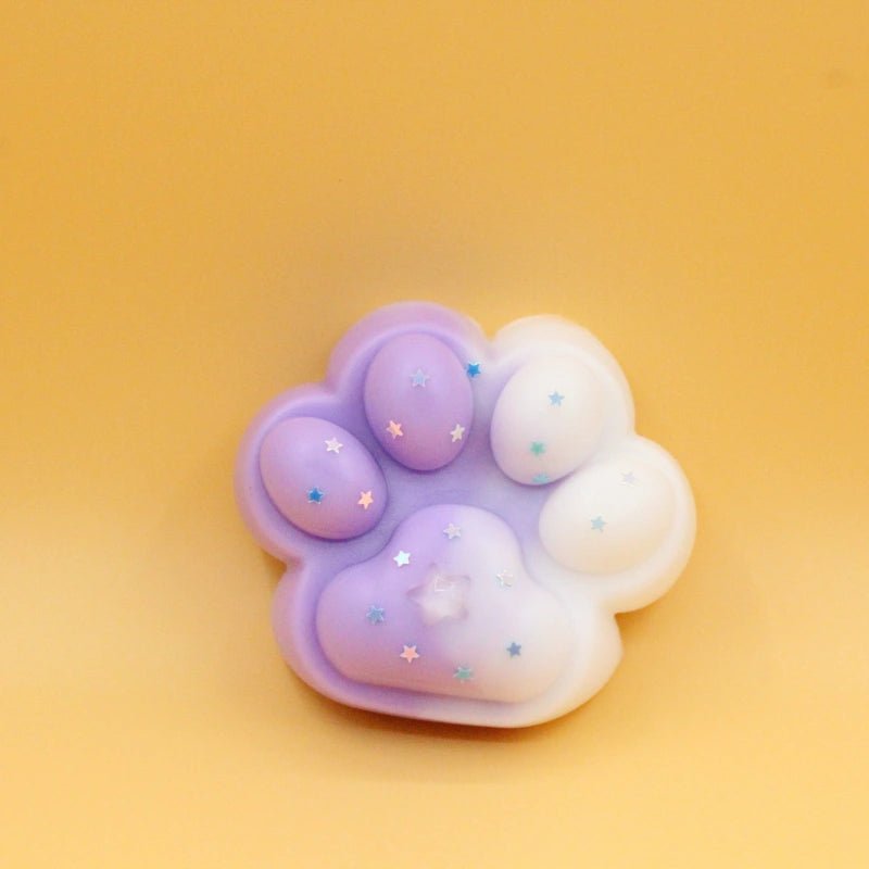 Purple & White Cat Paw Squishy – Yumi Squishy
